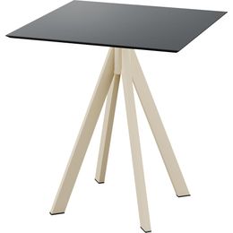 Klapptisch Essentials "Infinity", schwarz (sand, schwarz, sandfarben), B:70cm H:73,2cm T:70cm, Stahl/HPL Tischplatte, Tische, in verschiedenen Ausführungen