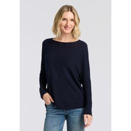 Strickpullover BOSS Orange "Falandrana Premium Damenmode", Damen, Gr. S, blau (dunkelblau 408), Strick, Obermaterial: 60% Viskose, 35% Polyacryl, 5% Kaschmir, unifarben, Rundhals, Rollsaum, Pullover, im Materialmix mit Kaschmir-Anteil
