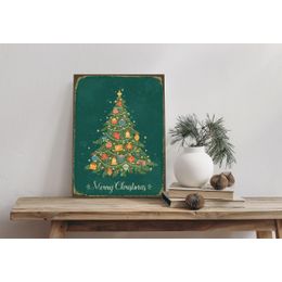 Alu-Dibond-Druck queence "Weihnachtsbaum", gr&uuml;n (farbe bild(er): gr&uuml;n), B:20cm H:30cm T:0,2cm, Alu Dibond, Bilder, Merry Christmas, Gr&uuml;n, Schild