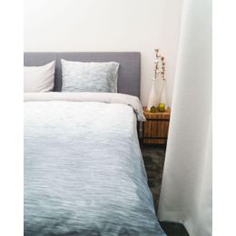 Bettwäsche Kayori "Shima", grau, B/L: 135cm x 200cm, 1 Stk., 1 Stk., Mako-Satin, B/L: 80cm x 80cm, 2 Stk., Mako-Satin, Obermaterial: 100% Baumwolle, Bettwäsche, Hergestellt aus GOTS-zertifizierter Bio-Baumwolle