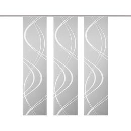 Schiebegardine Home Wohnideen "TIBERIO 3er SET" Gr. 2, grau, B:60cm H:245cm, Polyester, Gardinen, Schiebegardine 3er SET TIBERIO