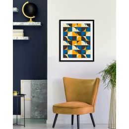 Bild queence "Sammy", bunt (farbe rahmen: schwarz, farbe bild(er): bunt), B:50cm H:70cm, Acrylglas, Holz, Papier, Bilder, HD Premium Poster-Druck inkl. Holzrahmen