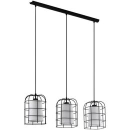 Eglo Hängeleuchte "BITTAMS", schwarz, 3, H: 110cm, 1 Stk., Leuchten, schwarz / L89 x 110 x 19 cm / exkl. 3 x E27 (je max. 28W) / aus Stahl