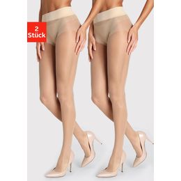 Feinstrumpfhose Lascana, Damen, Gr. S (36/38), rosa (powder), Obermaterial: 89% Polyamid, 11% Elasthan, unifarben, Strumpfhosen, matt transparent