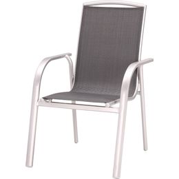 Gartenstuhl Best "Palermo", silber, B:59cm H:93cm T:62cm, Aluminium, Stühle, Stapelstuhl