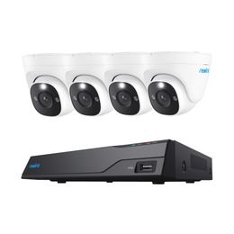 Reolink Überwachungskamera "NVS8-8MD4 - 4K UHD Sicherheitssystem, 8-Kanal NVR", schwarz-weiß (weiß, schwarz), B:24 H:30 T:37,5, Überwachungskameras, 30m scharfe Nachtsicht, 24/7 Aufnahme, intelligente Erkennung