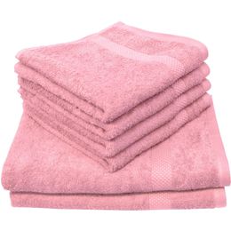 Handtuch Set Dyckhoff "Planet", rosa (rose), 6 Stk., Frottier, Frottier, Obermaterial: 100% Baumwolle, Handtuch-Sets, 4 Handt&uuml;cher (50x100cm), 2 Duscht&uuml;cher (70x140cm)
