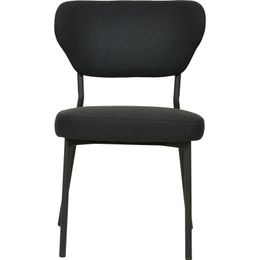 Stapelstuhl Essentials "Duko", schwarz, B:52cm H:82cm T:54cm, Holz teilmassiv, Metall, St&uuml;hle, Stapelstuhl, mit Bezug, schwarz