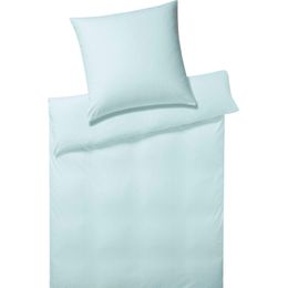 Bettwäsche Elegante "Solid Stripe", grün (mint), B/L: 155cm x 220cm, 1 Stk., 1 Stk., Mako-Jersey, B/L: 80cm x 80cm, 2 Stk., Mako-Jersey, Obermaterial: 100% Baumwolle, Bettwäsche, angenehmes Hautgefühl
