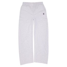 Jogginghose Converse "WOMEN'S Converse RETRO BANANA KNIT PANTS", Damen, Gr. L, N-Gr, grau (light retro grau heather), Obermaterial: 100% Baumwolle, meliert, unifarben, Hosen