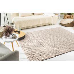 Teppich Padiro "Robbie 125", beige (creme), B:160cm H:21mm L:230cm, Wolle, Teppiche