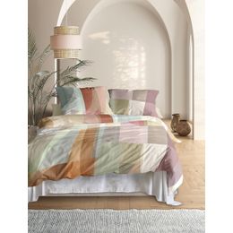 Bettwäsche Irisette "Wave 8592", bunt (multi), B/L: 140cm x 200cm, 1 Stk., 1 Stk., Mako-Satin, B/L: 90cm x 70cm, 2 Stk., Mako-Satin, Obermaterial: 100% Baumwolle, Bettwäsche, anschmiegsam und atmungsaktiv, Ganzjahresqualität