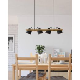 Eglo Hängeleuchte "HORNWOOD-Z", braun (schwarz, braun), 4, Ø 0cm H: 110cm, 1 Stk., Leuchten, FSCM70HB, ZigBee, App und Sprachsteuerung Alexa, RGB, dimmbar