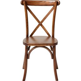 Stapelstuhl Essentials "Crossback", braun (holzfarben, braun), B:48cm H:83cm T:47cm, Massivholz, Stühle, aus Massivholz