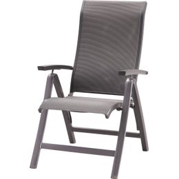 Gartenstuhl Best "Larino", grau (anthrazit), B:62 H:110 T:68, Aluminium, Stühle, Klappstuhl