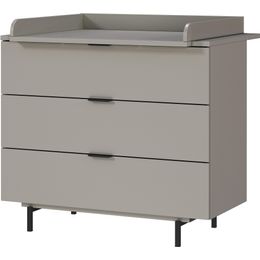 Wickelkommode Germania "Tomino", grau (steingrau, steingrau), B:105 H:102 T:54, Spanplatte, Wickelkommoden, modernes Design, B/H/T 105/100/54, Wickelfläche 85 x 75 cm