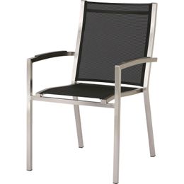 Gartenstuhl Best "Marbella", schwarz, B:57 H:93 T:64, Edelstahl, Stühle, Stapelstuhl