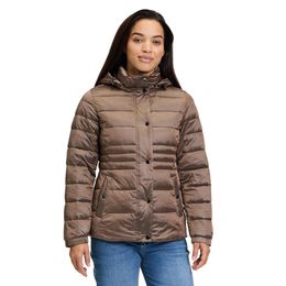 Steppjacke Cartoon "Damen Steppjacke mit abnehmbarer Kapuze", Damen, Gr. 40, braun (rain drum), Obermaterial: 100% Polyamid. Füllung: 100% Polyester., Basic, regular fit, Jacken