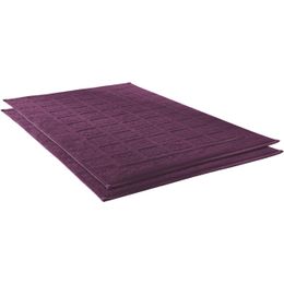 Badematte Dyckhoff "Planet" Gr. 10, beere, H:3mm, Baumwolle, Badematten, Baumwolle, 2er Set Hotelmatte
