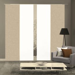 Schiebegardine Home Wohnideen "PIVE 4er SET" Gr. 1, beige (sand), B:60cm H:245cm, Polyester, Gardinen, Schiebevorhang Digidruck 4er Set PIVE