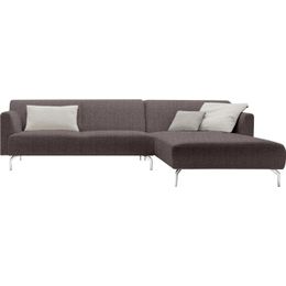 Ecksofa "CR.446 Designsofa mit erstklassigem Sitzkomfort zum Wohlf&uuml;hlen", lila (purpurviolett, steingrau coco), B:296cm H:82cm T:179cm, Chenille COCO (72% Polyester, 15% Baumwolle, 13% Polyacryl), CREATION BY ROLF BENZ, Sofas, Ecksofa, in minimalistischer, schwereloser Optik, Breite 296 cm