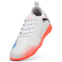 Fußballschuh Puma "FUTURE 8 PLAY IT JR", Gr. 38, weiß (Puma weiß, Puma schwarz, glowing rot), Synthetik, Schuhe