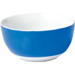 Müslischale Van Well "Vario", blau (blau, weiß), B:21,5cm H:14,5cm T:15cm Ø:14cm, Porzellan, Schüsseln, spülmaschinen- und mikrowellengeeignet, Ø 14 cm