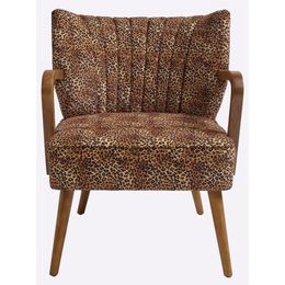 Sessel HEINE HOME, bunt (braun), B:64cm H:78cm T:71cm, 50% Polyester, 50% Gummibaum, Sessel, Einzelsessel