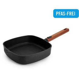 Bratpfanne Woll "Eco Logic QXR Guss-Pfanne viereckig", schwarz, B:24cm H:6cm L:24cm, Pfannen, PFAS-freie Diamond-QXR - Beschichtung