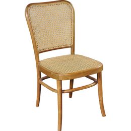 Esszimmerstuhl Sit, beige (natur, natur), B:44cm H:93cm T:53cm, Geflecht Peddigrohr, Massivholz, Stühle, mit Wiener Geflecht, klassischer Bistrostuhl, Holzstuhl