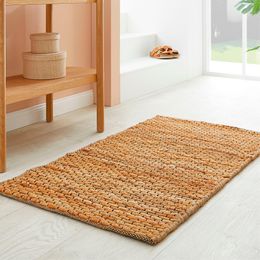 Teppich ANDIAMO "Manaus", beige (creme), B:120cm H:10mm L:170cm, Obermaterial: 80% Jute, 20% Baumwolle, Teppiche, Jute-Teppich, handweb, Naturfaser, Wohnzimmer