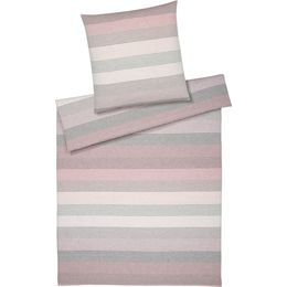 Bettwäsche Elegante "Fjord", lila (beere), B/L: 155cm x 220cm, 1 Stk., 1 Stk., Halbleinen, B/L: 80cm x 80cm, 2 Stk., Halbleinen, Obermaterial: 50% Baumwolle, 50% Leinen, Bettwäsche, angenehmes Hautgefühl