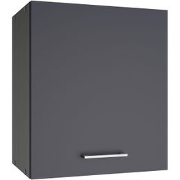 Hängeschrank KOCHSTATION "KS-Milan", grau (anthrazit), B:50cm H:57cm T:34cm, Spanplatte, Schränke, Hängeschrank 50 cm, matte oder hochglänzende Fronten