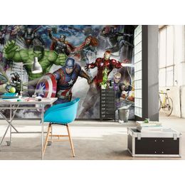 Kindertapete Komar "Marvel Avengers Assemble", bunt, B:400 H:250, Vlies, Tapeten