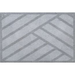 Teppich "Rayas", grau, B:50cm H:9mm L:72cm, Baumwolle, Viskose, wash+dry by Kleen-Tex, Teppiche