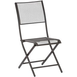 Gartenstuhl Merxx "Samos", schwarz, B:42cm H:89cm T:54cm, Stahl, Stühle, 2er Set, stapelbar, Oval-Stahlrohr-Gestell 30x15 mm, schwarz