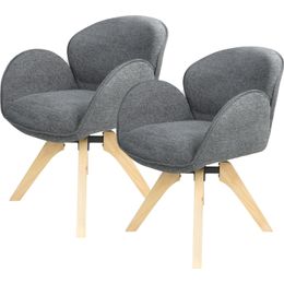 Armlehnstuhl Tom Tailor HOME "WINGS ARMCHAIR", schwarz steel, rubberwood, rubberwood, B:61cm H:82cm T:63,5cm, Massivholz, Stoff, Stühle, mit Armlehnen, drehbar, Rückholfunktion, Massivholzgestell