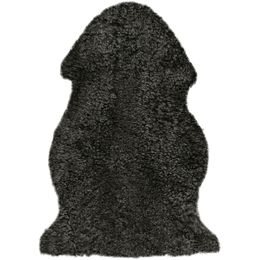 Fellteppich Heitmann Felle "Lammfell Curly", schwarz (anthrazit, helle spitzen), B:60cm H:25mm L:100cm, Lammfell, Teppiche, echtes Lammfell mit natürlicher Lockung, geschoren, weich & kuschelig