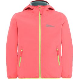 Softshelljacke Jack Wolfskin "FOURWINDS JACKET KIDS", Kinder, Gr. 164, orange (sunset coral), Softshell, Obermaterial: 100% Polyester. Futter: 100% Polyester. Futter 2: 100% Polyester. Innenseite: 100% Polyamid, hoch geschlossener Ausschnitt, eingefasste Kante, Jacken, Winddicht, wasserabweisend, atmungsaktiv, Übergangsjacke für Kinder