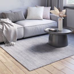 Wollteppich "Isra", grau, B:230cm H:1,5mm L:160cm, Wolle, MyFlair MÖBEL & ACCESSOIRES, Teppiche, Kurzflor, Handweb Teppich, meliert, reine Wolle, handgewebt