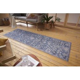 Teppich Hanse Home "Alexandria", blau, B:75cm H:3mm L:200cm, Polypropylen (PP), Teppiche, In-& Outdoor, Läufer, Wetterfest, Balkon, Wohnzimmer, Orient