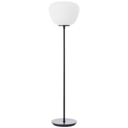 Brilliant Stehlampe "Kaizen", weiß (matt schwarz, weiß), 1, Ø 35cm H: 140cm, 1 Stk., Leuchten, 140 x 35 cm, E27, Riffelglas/Metall, weiß/schwarz