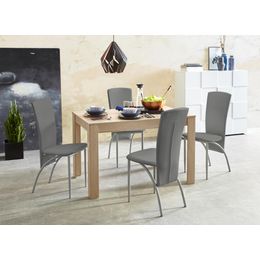 Essgruppe Inosign, grau (eichefarben sägerau, grau,), B:120cm, Sitzmöbel-Sets, Tischbreite 120 cm in eichefarben sägerau