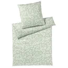 Bettwäsche Elegante "Bonjour", grün (hellgrün), B/L: 155cm x 220cm, 1 Stk., 1 Stk., Jersey, B/L: 80cm x 80cm, 2 Stk., Jersey, Obermaterial: 100% Baumwolle, Bettwäsche, angenehmes Hautgefühl