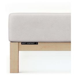 Spannbettlaken Schlafgut "Soft Contact", grau (grau light), L:200cm, Feinbiber, Obermaterial: 100% Baumwolle, Bettlaken, 100% Bio Baumwolle