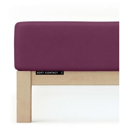 Spannbettlaken Schlafgut "Soft Contact", lila (lila deep), L:200cm, Feinbiber, Obermaterial: 100% Baumwolle, Bettlaken, 100% Bio Baumwolle