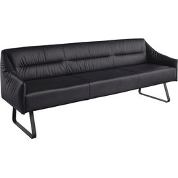 Essbank Musterring "JustB SP500", blau (night blau), B:232cm H:86cm T:70cm, Sitzbänke, Metallkufe schwarz, verschiedene Farben, Breite 220 oder 250 cm