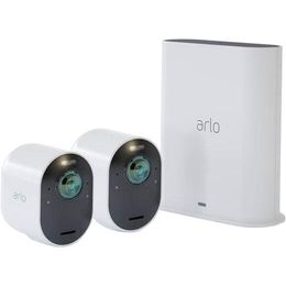 ARLO Überwachungskamera "Ultra 2 Spotlight Kabelloses 4K-UHD-Überwachungssystem mit 2 Kamera", schwarz-weiß (weiß, schwarz), B:5,2cm H:8,9cm T:7,84cm, Überwachungskameras