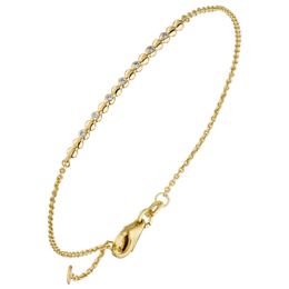 Armband Jobo, gelb (gelbgold 585), Armbänder, Damen, 17,5cm, Diamanten Gelbgold 585, Diamanten, Gelbgold 585, 585 Gold mit 7 Diamanten 17,5 cm