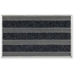 Fußmatte Astra "Rubber Pin 1", silber (silberfarben), B:45cm H:18mm L:75cm, Gummi, Kunstfaser, Teppiche, Türmatte, schmutzabweisend, wetterfest
